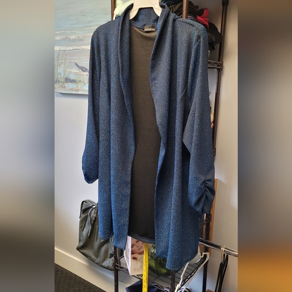 Sweaters | Open Front Blue Shimmer Cardigan | Poshmark